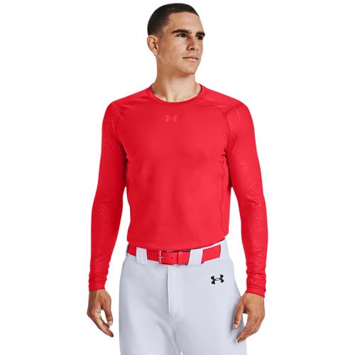 Under Armour Men's Baseball ColdGear Long Sleeve T-Shirt, Red (600)/Beta, Large