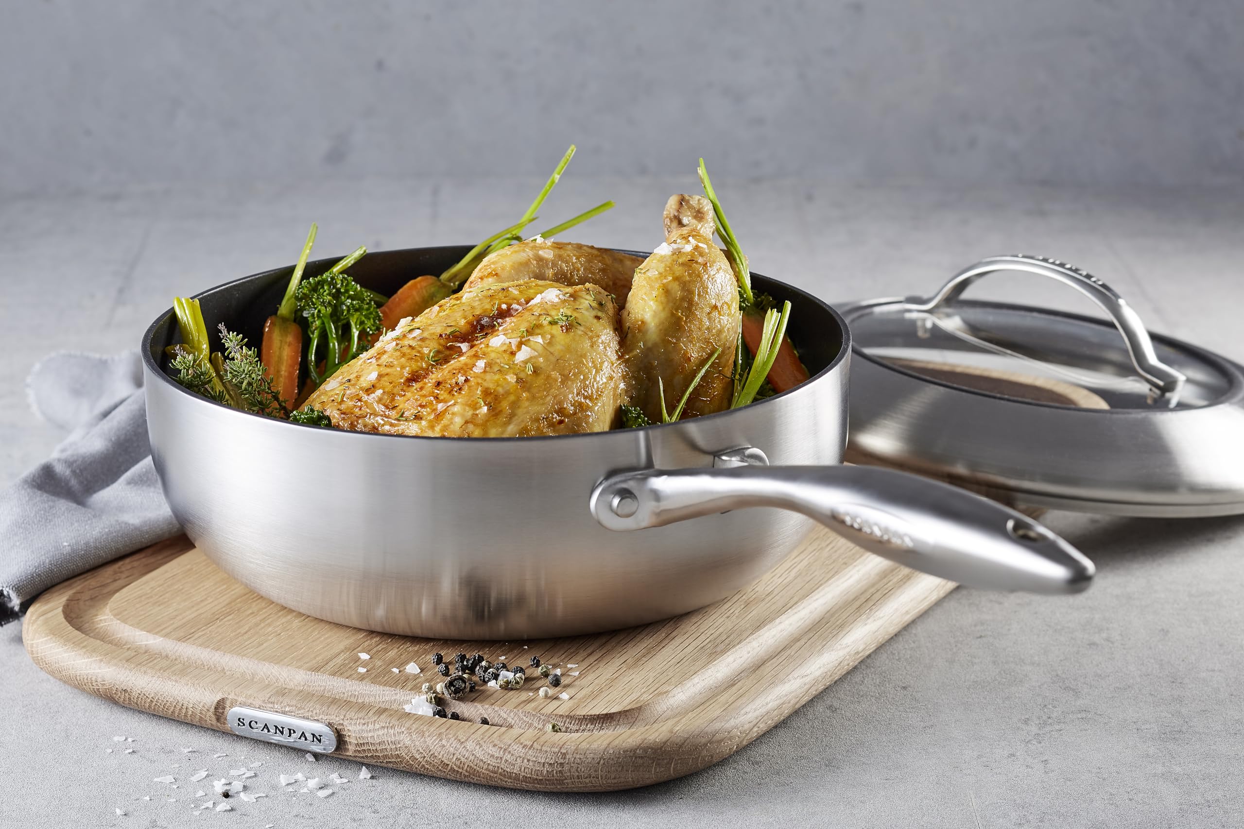 Scanpan - 65082600 CTX Covered Deep Sautè Pan, 4 Quart, Silver