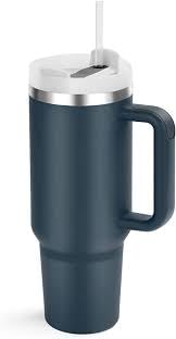 Simple Modern 40 oz Water Bottle Travel Mug with Handle and Straw Lid Insulated Reusable Stainless Steel Water Bottle (Stormy Sea)