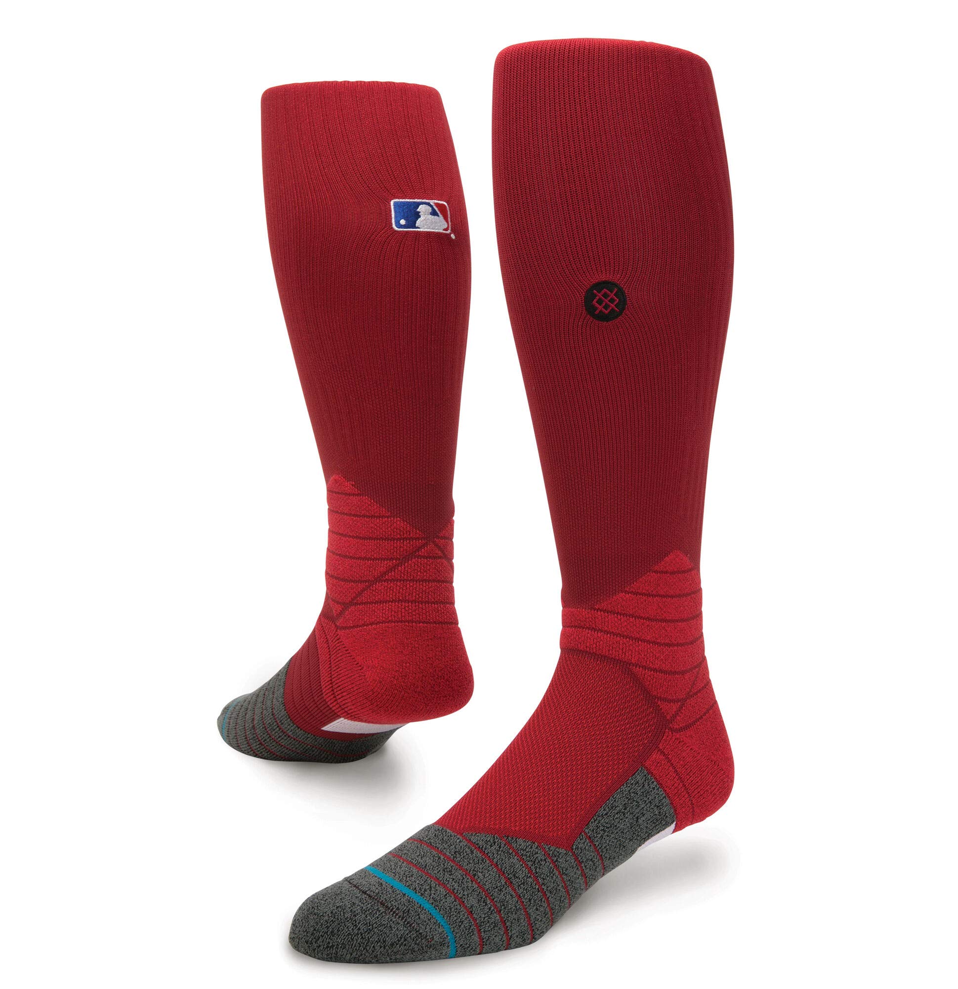 Stance Men's Diamond Pro OTC MLB on Field Calf Sock, Darkred - Small/Youth Large