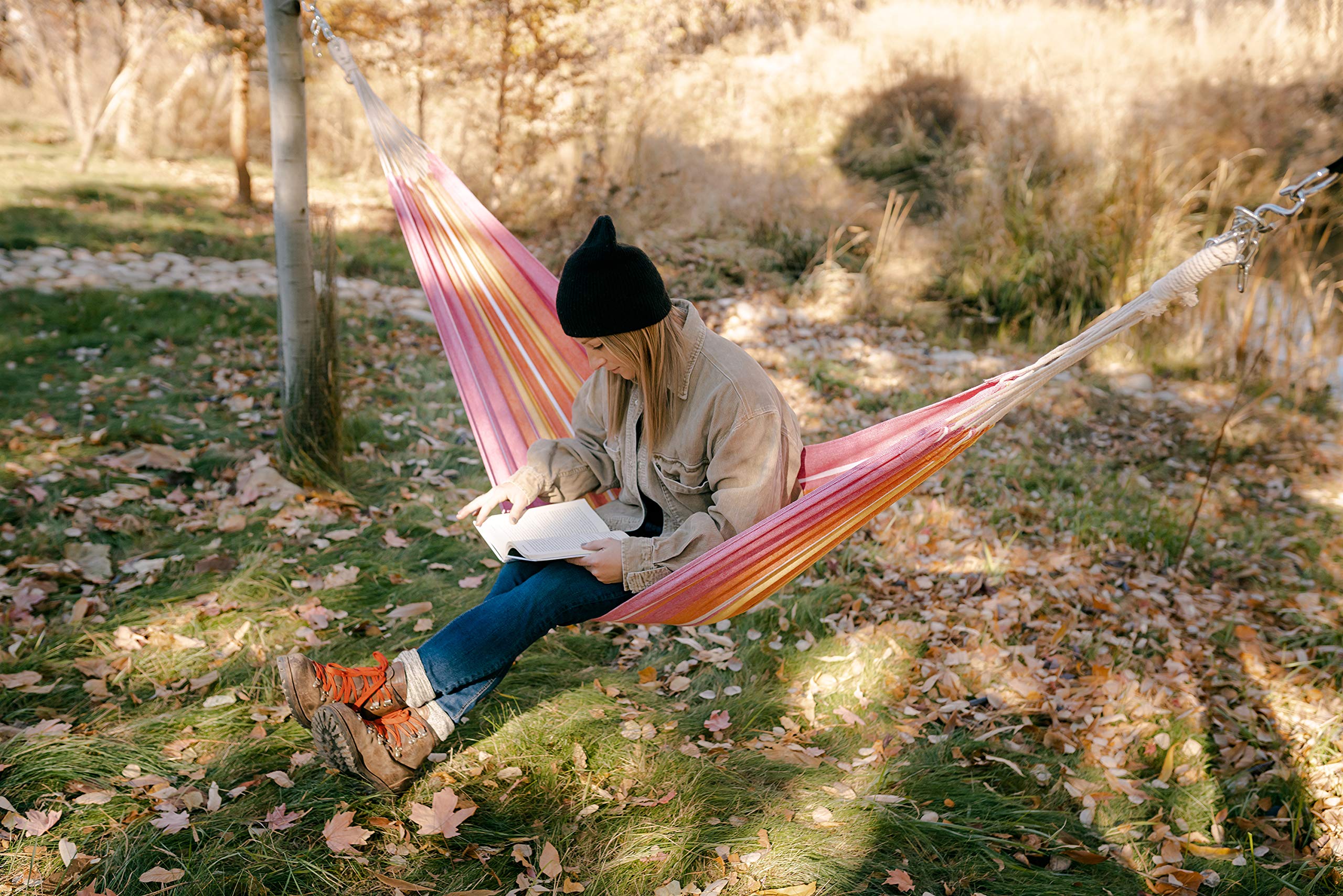 Stansport Cotton Blend Traveler Hammock, Red, One Size (30300-60)