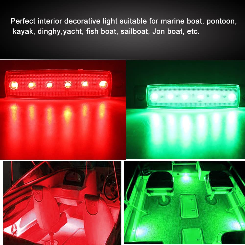 WIMACT LED Boat Interior Lights Marine Lights Courtesy Light Strip Deck Transom Cockpit Navigation Lighting Waterproof 12V for Fishing Pontoon Sailboat Kayak Yachtv(2Pcs)