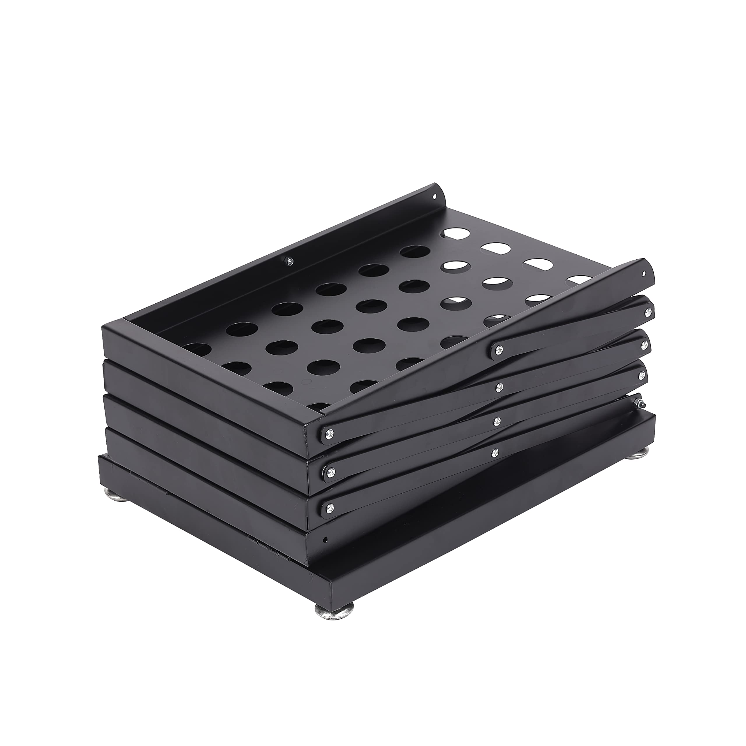 WERTIRUNG Brochure Magazine Catalog Literature Display, Literature Catalog Rack with Carrying Bag, Foldable Magazine Stand for Office Retail Store and Exhibition Trade Show, 4 Pockets (Black)