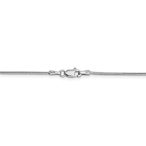 Saris and Things 14K White Gold 1.1mm Round Snake Chain 18 Inch