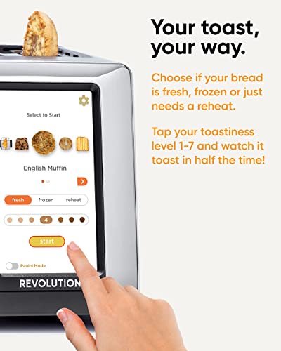 Revolution R180S High-Speed Touchscreen Toaster, 2-Slice Smart Toaster with Patented InstaGLO Technology & Revolution Toastie Panini Press