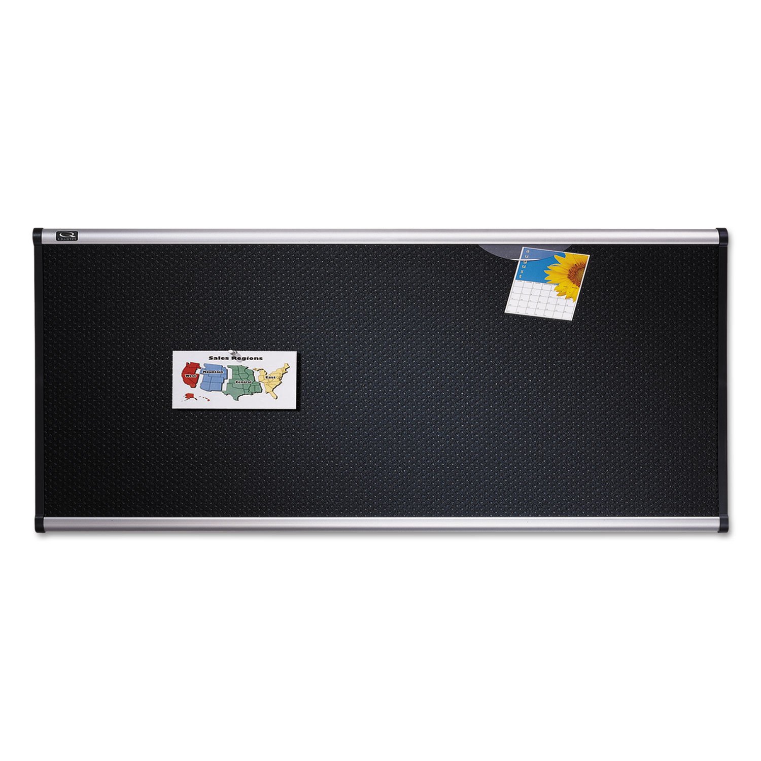 Quartet Embossed Bulletin Board, Hi-Density Foam, 72" x 48", Aluminum Frame, Black/Gray (B347A)