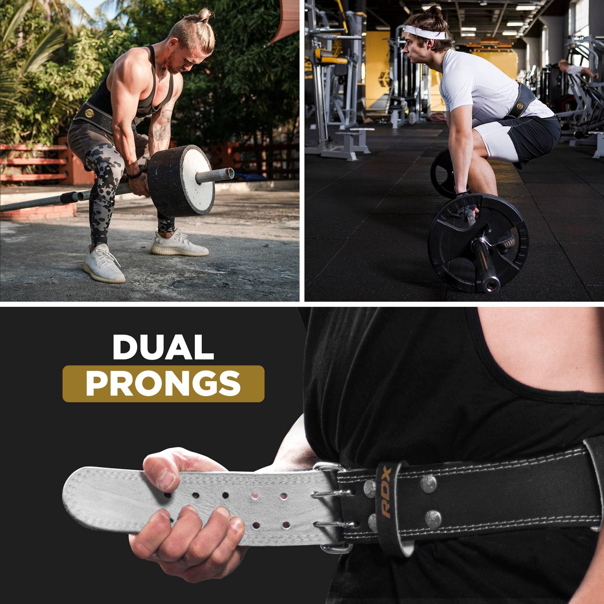 RDX Weight Lifting Belt Gym Fitness, Cowhide Leather, 4β 6β Padded Lumbar Back Support, 10 Adjustable Holes, Weightlifting Powerlifting Bodybuilding Deadlift Squat Workout Strength Training, Men Women