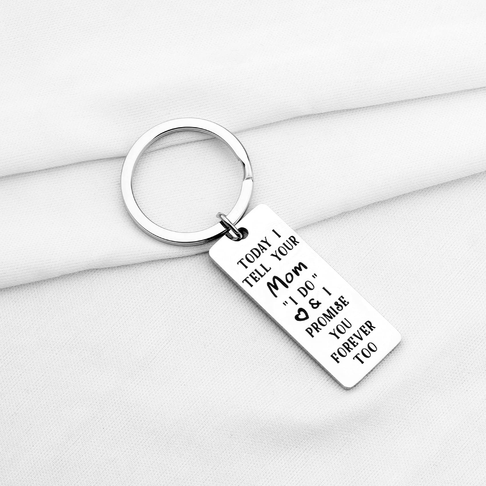 Step Family Gifts Stepchild Stepdaughter Step Son Wedding Gift Today I Tell Your Dad Mom I Do Necklace Keychain(Keychain)