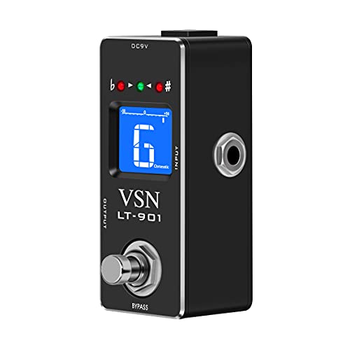 VSN Tuner Pedal,Chromatic Guitar Tuner Pedal Fast and Accuate Tuner for High Precision ± 1 Cent with Pitch Indicator for Electric Guitar and Bass True Bypass LT-901