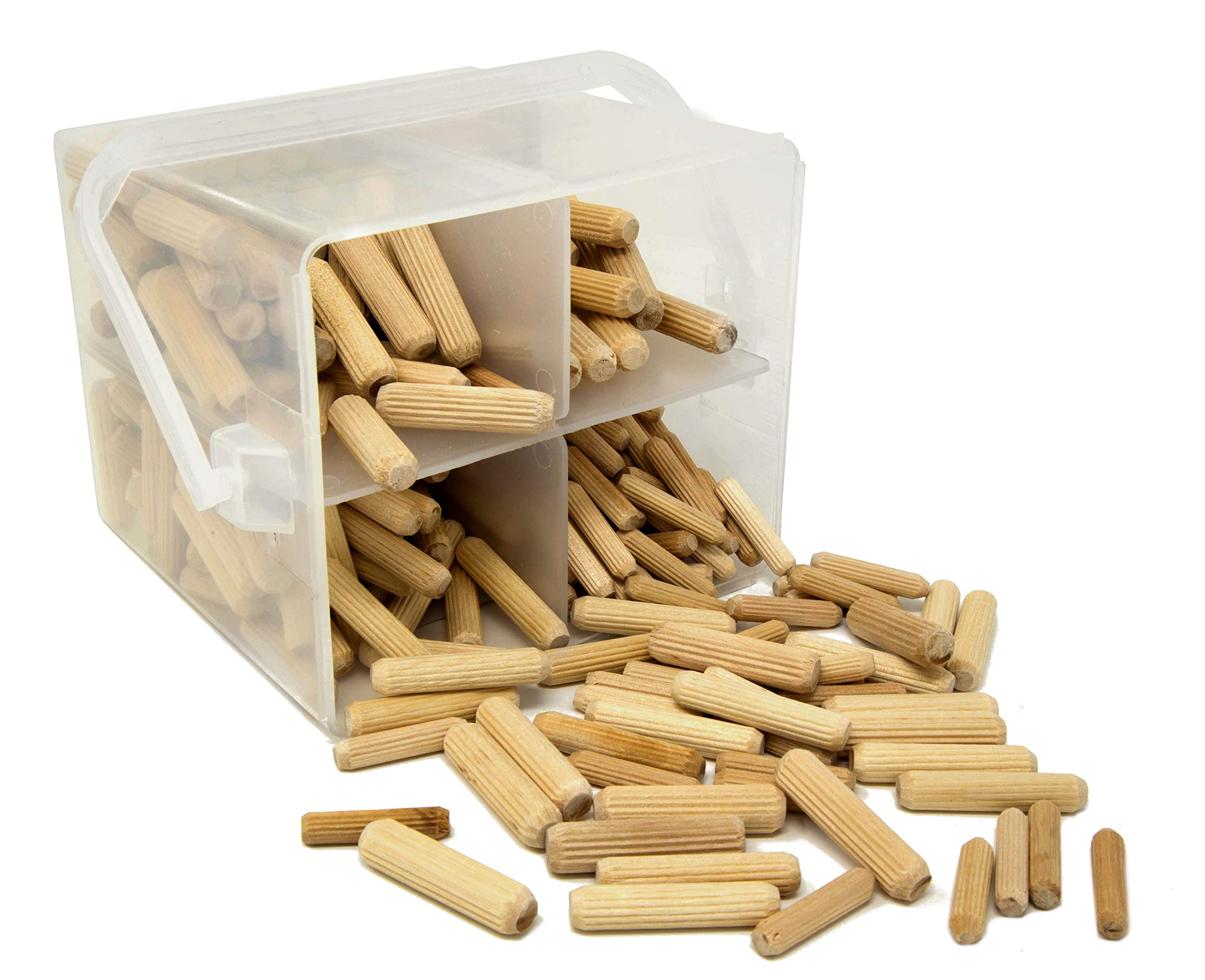 WEN JN400D 400-Piece Fluted Dowel Pin Variety Bucket with 1/4, 5/16, and 3/8-inch Woodworking Dowels