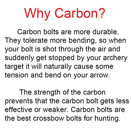 REEGOX 20” Carbon Crossbow Bolts-100% Carbon Crossbow Arrows with Field Point/Moon Nock-6 Pack