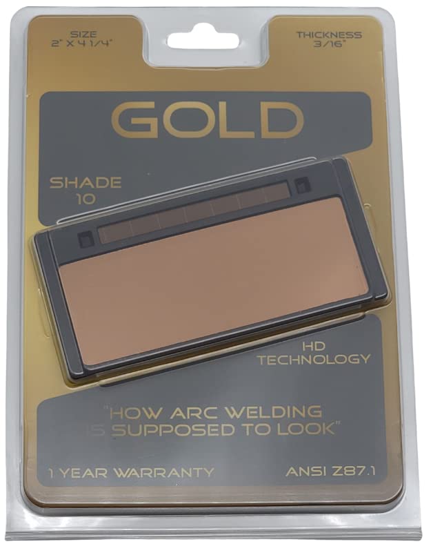 TrueArc Gold Auto-Darkening HD Welding Lens – Replacement True Color Filter – Fits most 2" x 4 1/4" Welding Hoods – Shade 10