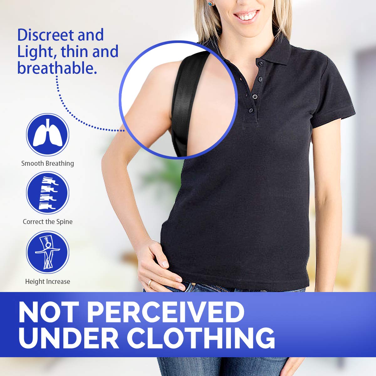SR SUN ROOM Posture Corrector For Men And Women- Adjustable Upper Back Brace For Clavicle Support and Providing Pain Relief From Neck, Back and Shoulder
