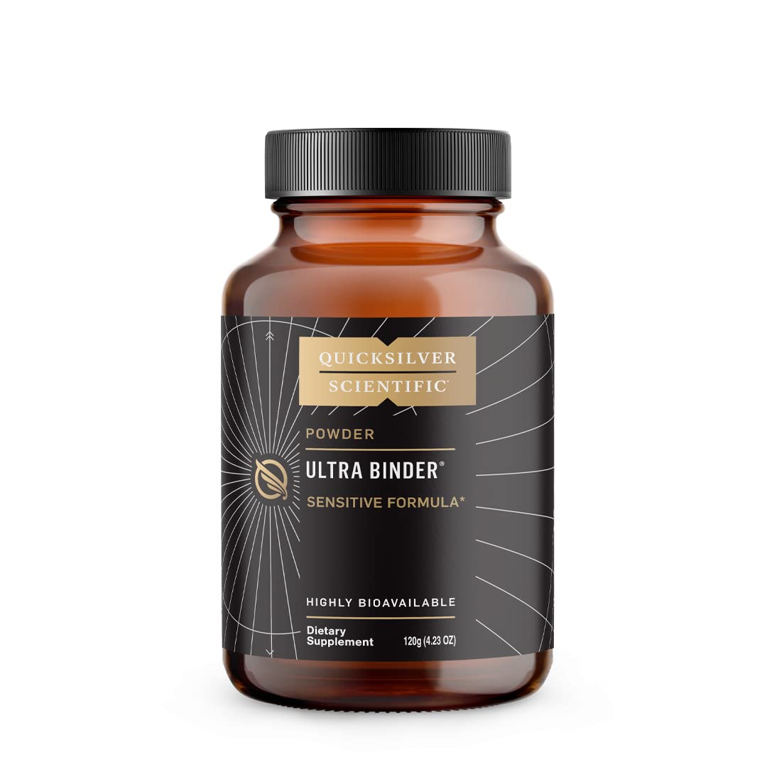 Quicksilver Scientific Ultra Binder Sensitive Formula - Gut Health Supplement with Activated Charcoal, Bentonite Clay - Cleansing Support Powder (120g)