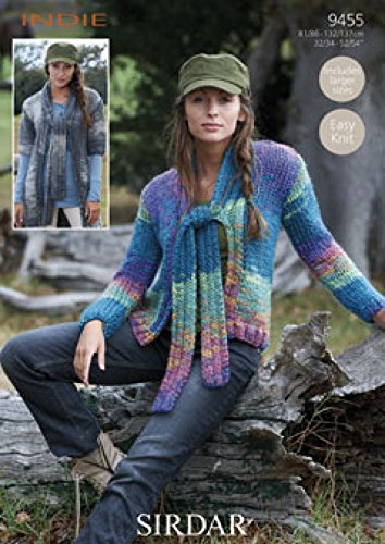 Sirdar Ladies Jackets Indie Knitting Pattern 9455 Super Chunky