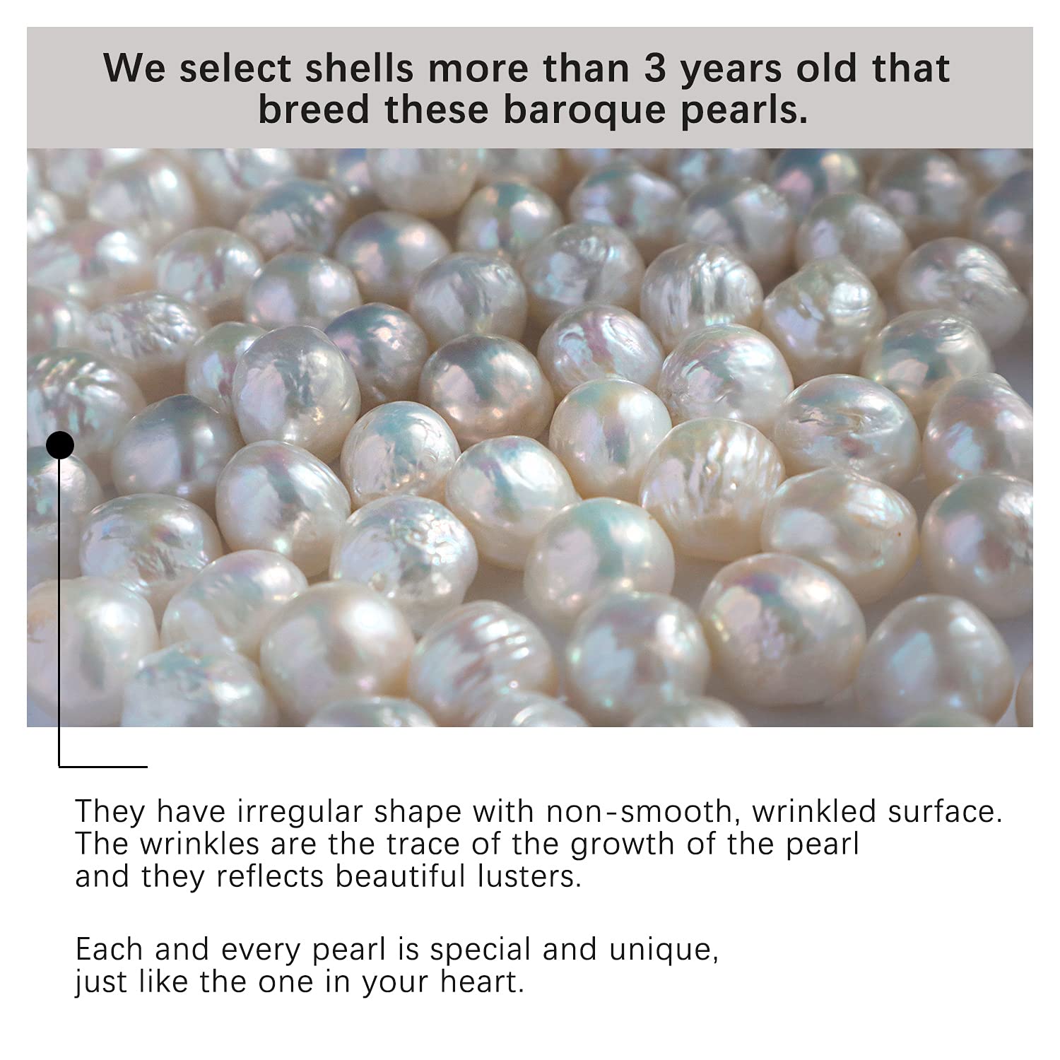 Umico 10-11mm Freshwater Cultured Baroque Pearl Drop Earrings for Women,14K Gold Filled Hooks