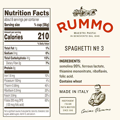 Rummo Italian Pasta Spaghetti No.3, Always Al Dente (16 Ounce Package)