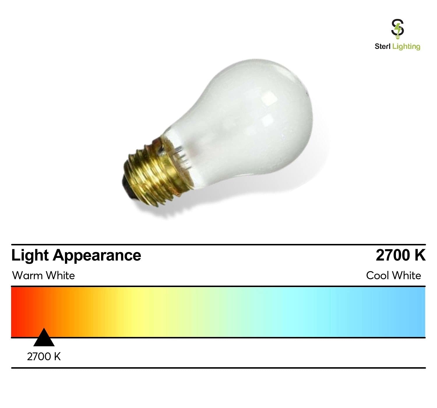 Sterl Lighting – 60 Watt A15 Appliance Refrigerator Light Bulb – Medium E26 Standard Household Base 120V Decorative Incandescent 3.34 inch 530Lm 2700K Warm White Frost – 6 Pack