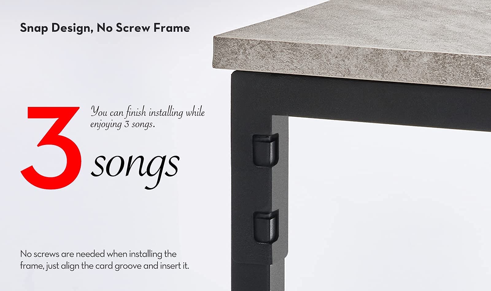 WOHOMO L Shaped Home Office Desk, Quick Lock Large Computer Corner Desk for Home Office Modern Simple Study Writing Table Desk Easy Assembly, Gray Marble