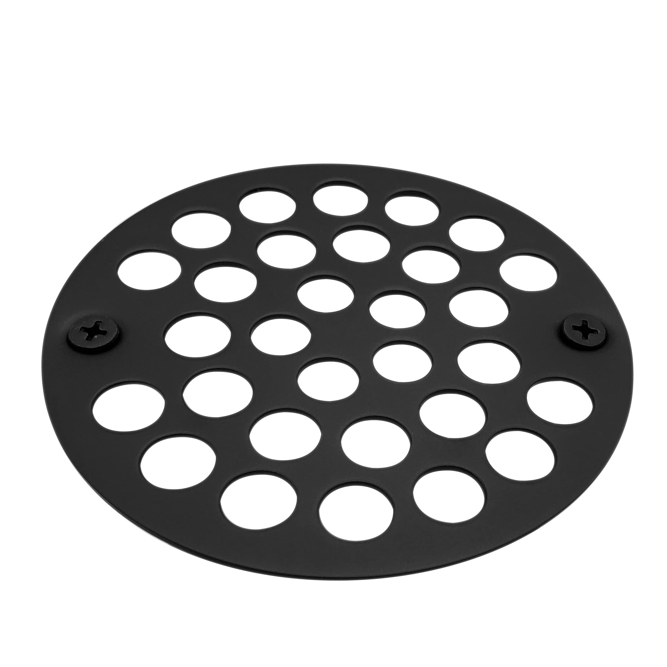 Westbrass A3192-62 4" OD Brass Shower Strainer Grid Drain Cover, Matte Black