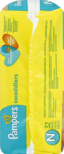 Pampers Swaddlers Disposable Diapers Newborn Size 0 (> 10 lb), 32 Count, JUMBO