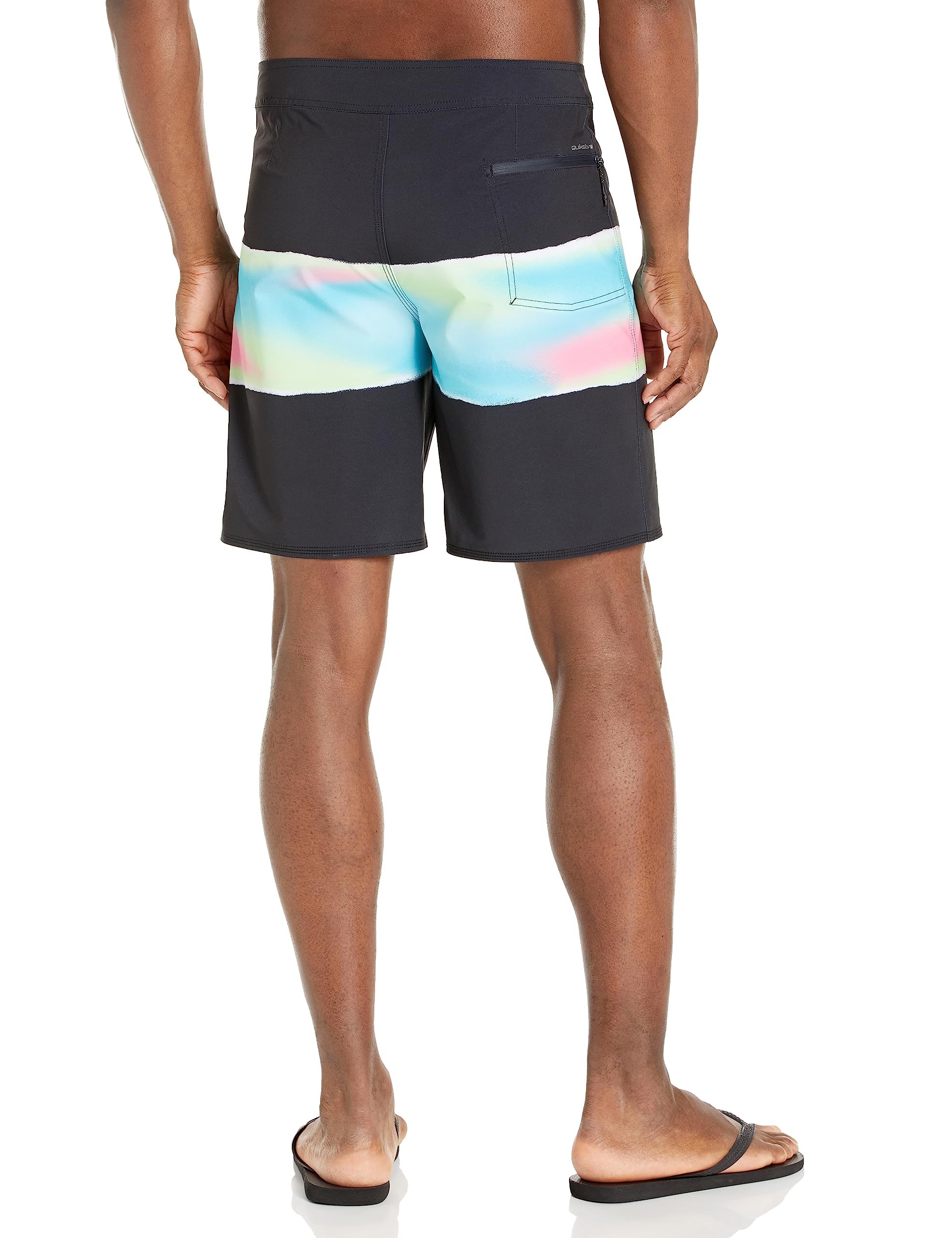 Quiksilver Men's Standard Surfsilk Air Brush 19 Boardshort Swim Trunk, Black, 34