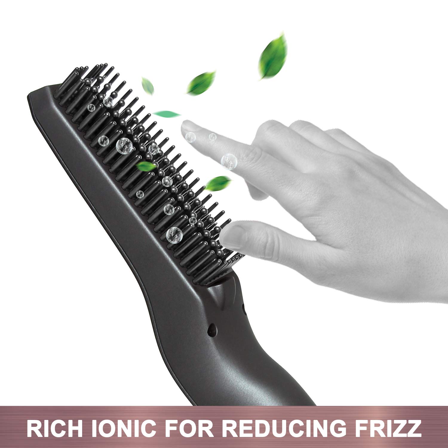 WOLFMEN Beard Straightener for Men - Heated Beard Comb for Men, Ionic Heated Beard Brush Straightener, Hot Beard Comb for Men with 6 Temperatures and Quick Electric Heated