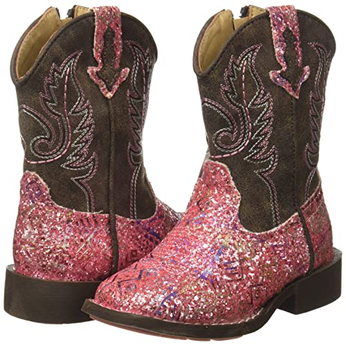 Roper Little Kids Glitter Aztec Boot, Pink, 2