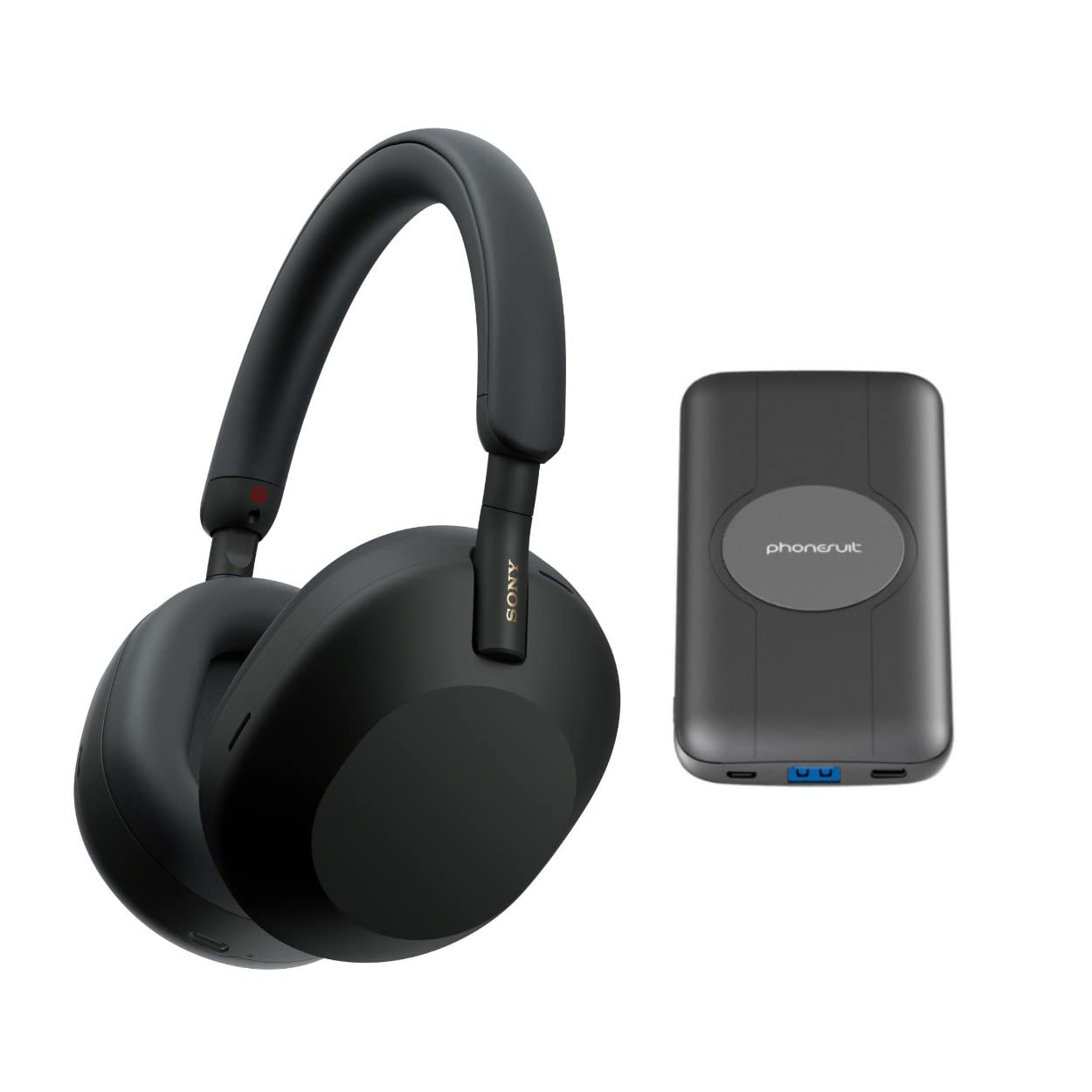 Sony WH-1000XM5 Wireless Noise Canceling Over-Ear Headphones (Black) Bundle with Wireless Headphone Accessory (2 Items)