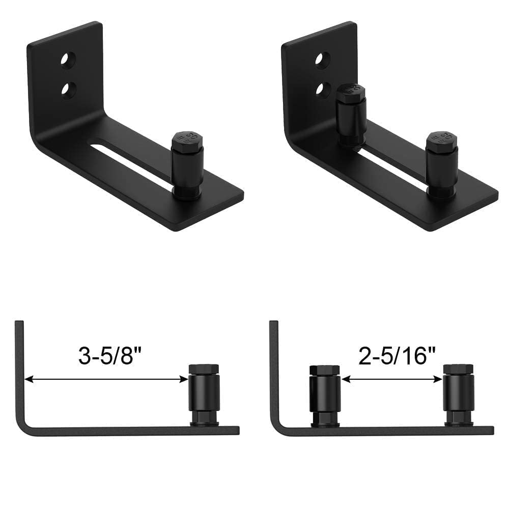 WINSOON 12FT Single Wood Sliding Barn Door Hardware Big Wheel Roller Kit with 1pc Sliding Barn Door Floor Guide Adjustable Double Roller Hardware Set