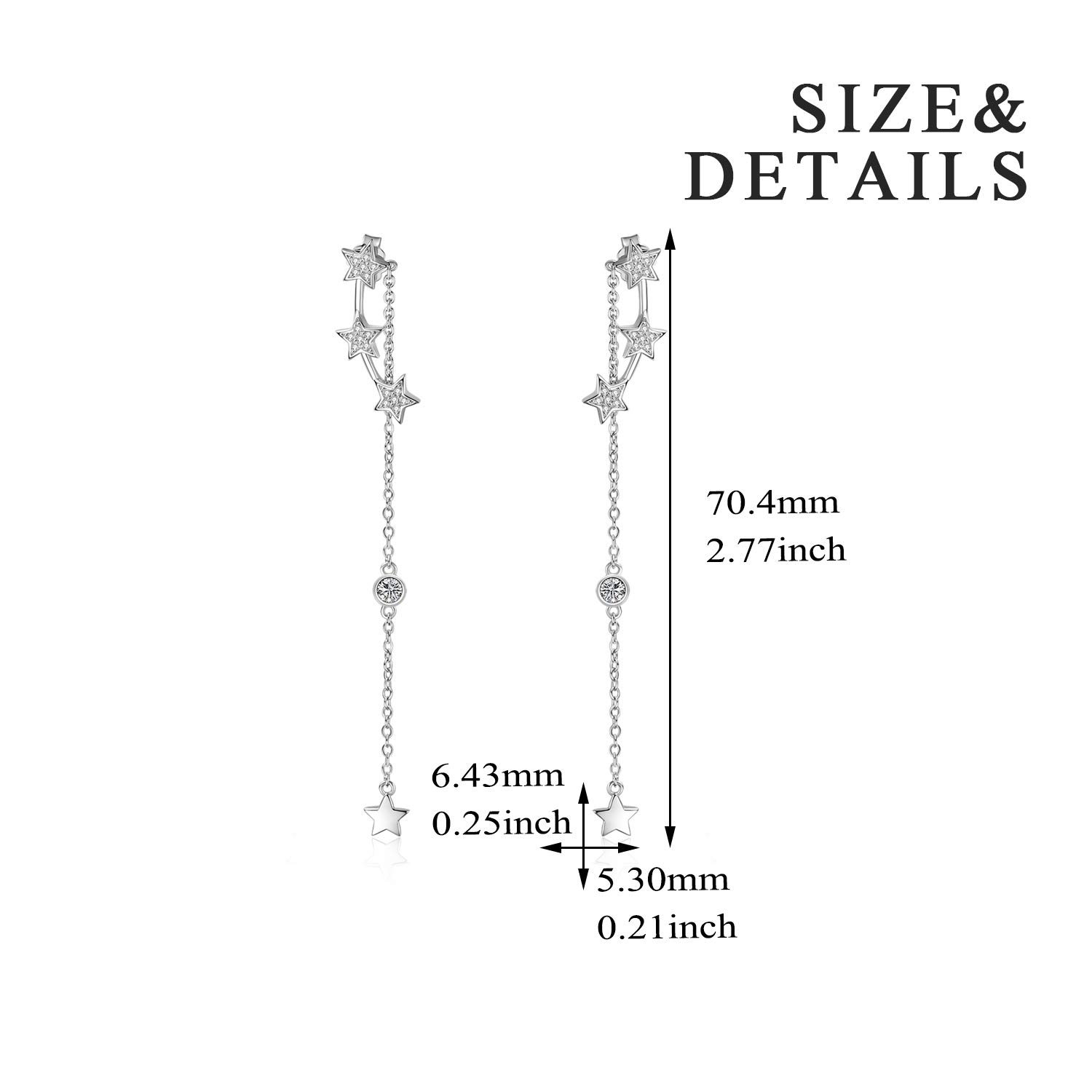 Star Earrings for Women Sterling Silver Star Jewerly Earwire Stud Earrings Gifts for Women