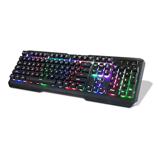 Redragon K506 Centaur 7-Color Rainbow Backlit Full-Size Gaming Keyboard with Numeric Keypad (Black)