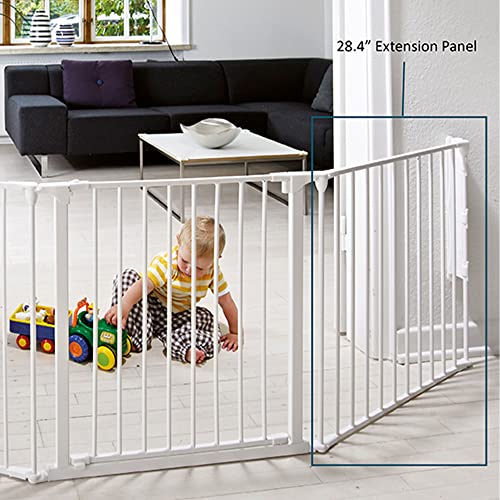 Scandinavian Pet Flex Metal 28.4 x 27.8 Inch Baby and Pet Gate Extension Panel Accessory with Easy Connection and Locks for Quick Installation, Black