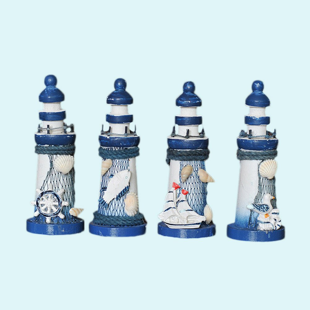 SUPVOX 1PC Fairy Garden Miniature Micro Landscape Lighthouse Miniature Lighthouse Ornament for Home Arts Crafts Decoration (Random Style) 5X5X13CM