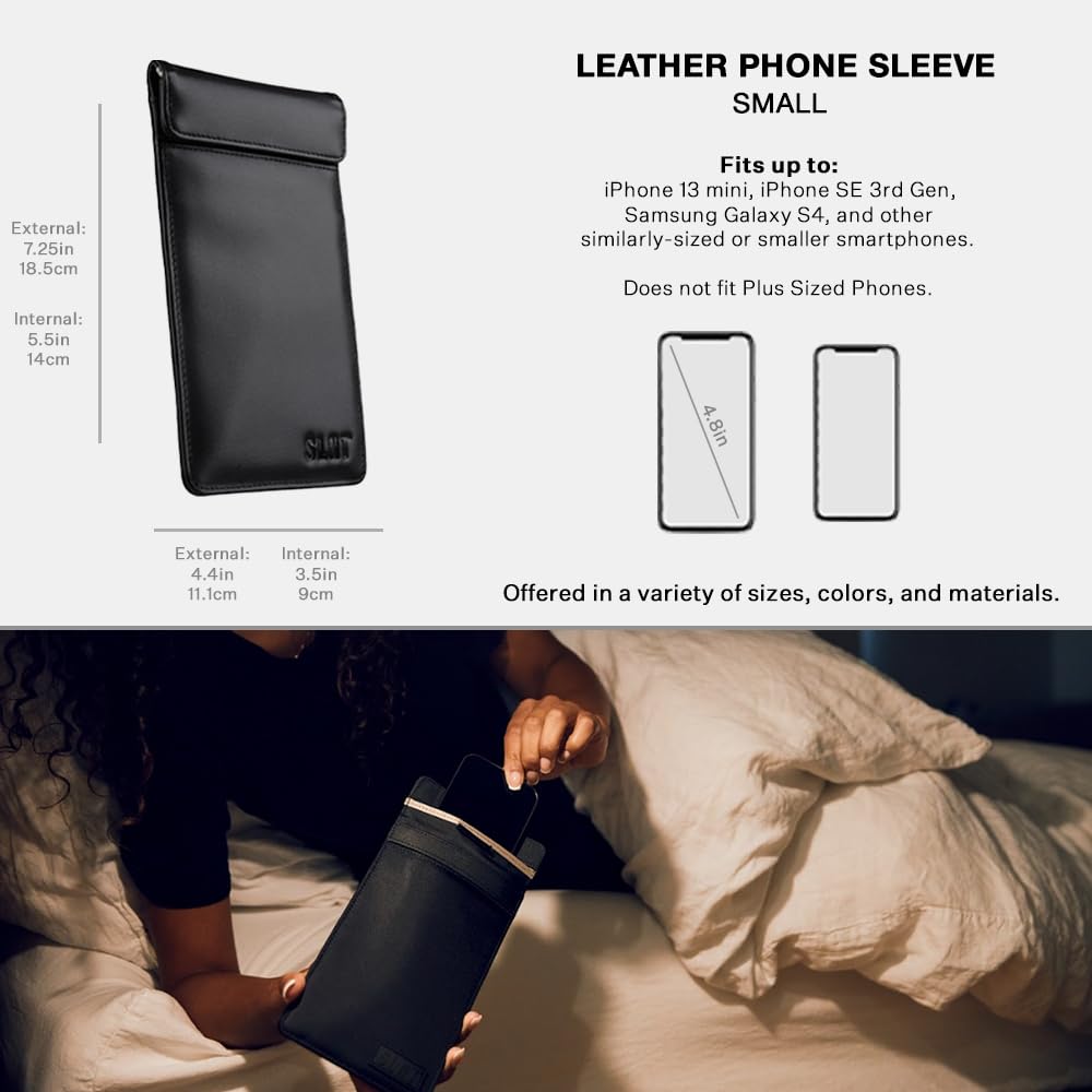 Silent Pocket SLNT Faraday Bag Smartphone Sleeve Leather or Weatherproof Nylon - Signal Blocking Device Shielding for iPhone, Samsung Galaxy, Most Phones, Anti-Hacking (Military Green, Medium)