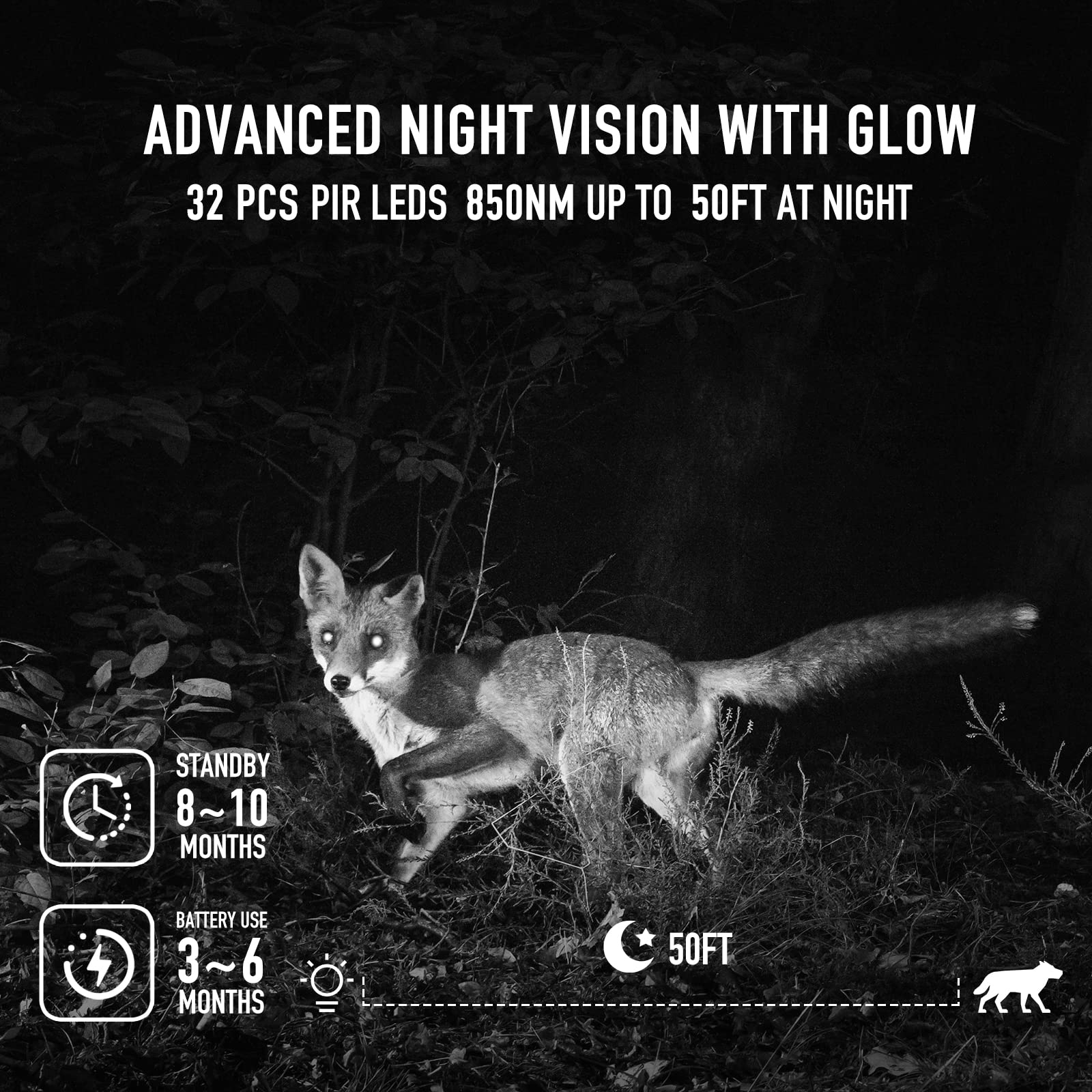 Trail Camera 1080P 24MP IP66 Waterproof with Night Vision Clear 100ft Motion Activated 0.1s Trigger Time Continuous Shooting LCD with Glow Hunting Gear Trail Game Camera