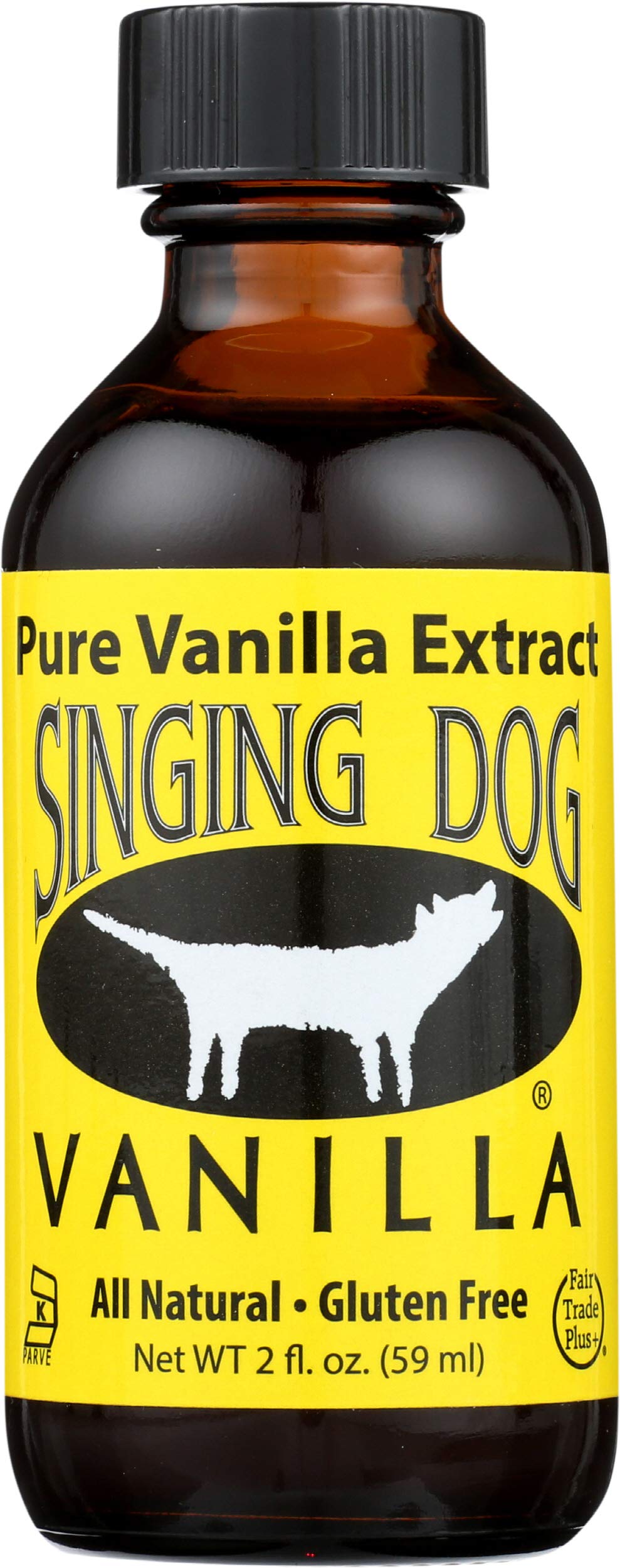Singing Dog Vanilla: Pure Vanilla Extract - 2 Fluid Ounce Bottle, Sugar-Free Vanilla, All-Natural, Non-GMO, Corn-Free, Kosher, Vegan, Packaged in Allergen-Free, USA Facilities