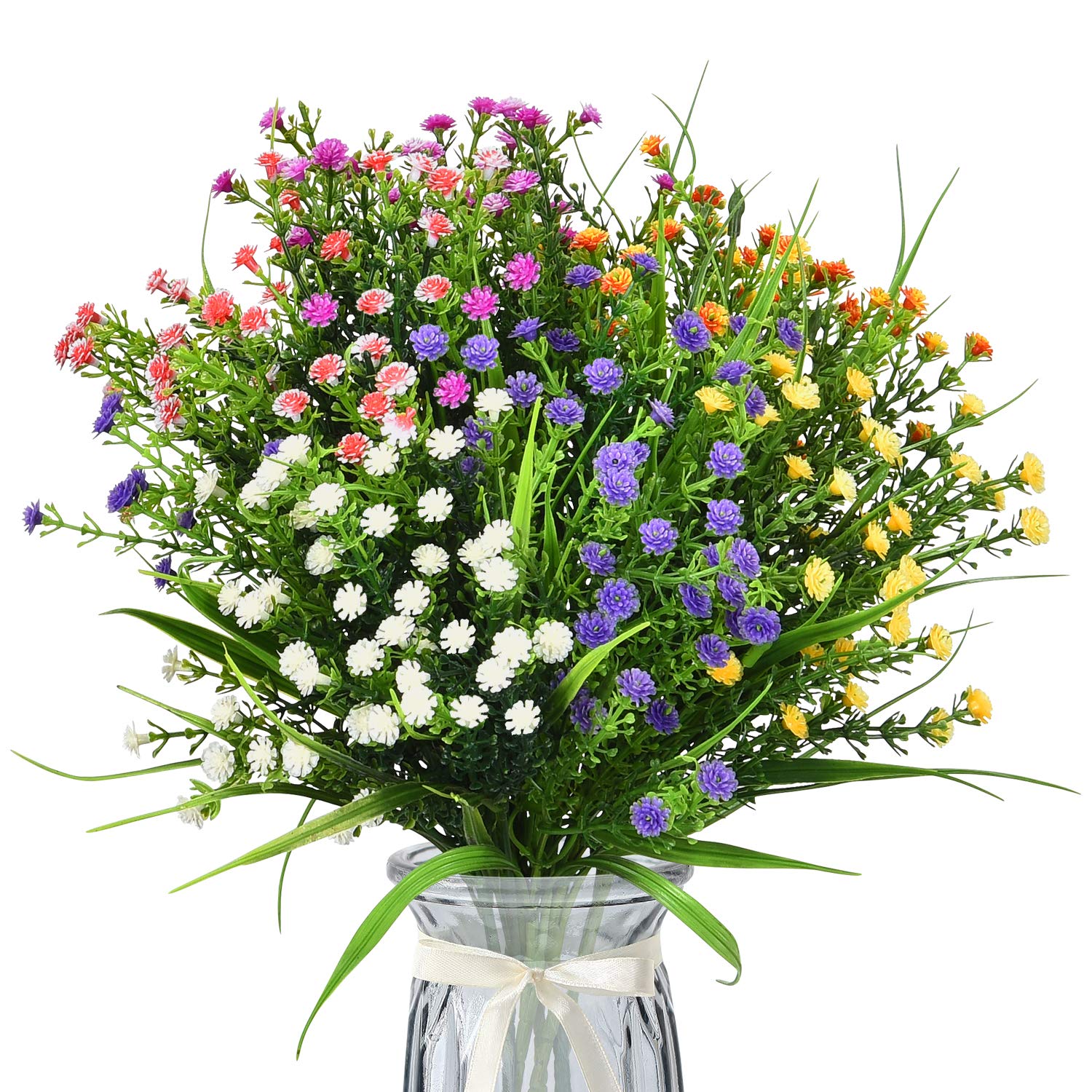 Sunm Boutique Artificial Baby's Breath Flowers, Gypsophila Bouquets Artificial Flowers Real Touch Baby Breath Flowers Bouquets for Garden Wedding Bridal Home Decor, 11.8 inches, Multi-Colour