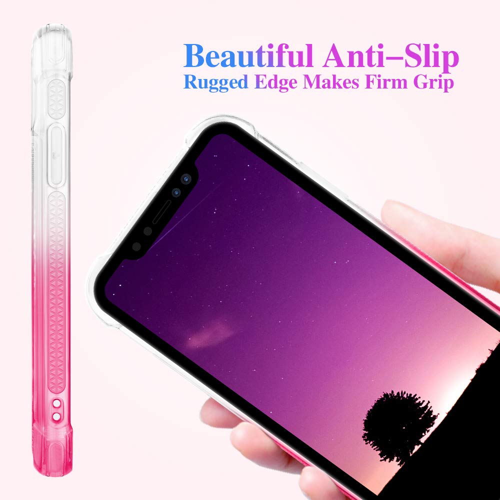 Ruky iPhone 11 Case, iPhone 11 Glitter Case, Gradient Quicksand Series Glitter Flowing Liquid Floating Soft TPU Bumper Cushion Girls Women Phone Case for iPhone 11 6.1 inches 2019 (Gradient Pink)