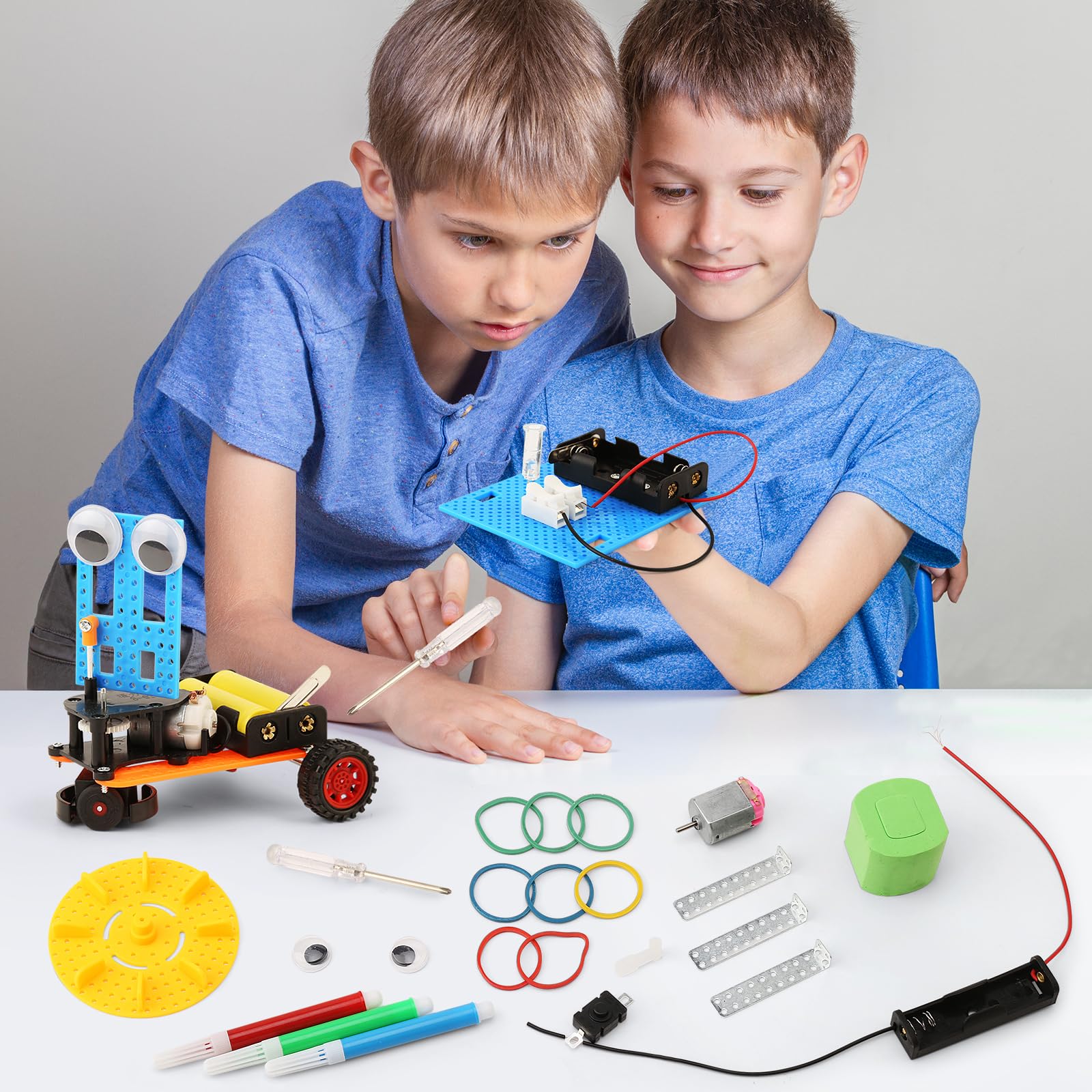 STEM Science Robotics Kit, Experiments Projects Activities for Kids 6-8 8-12, Build Robot Crafts for Boys Toys, DIY Electronic Engineering Building Kits for Girls Age 8 + Year Old Gifts