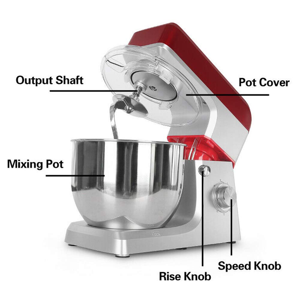 Stand Mixer, 7L Six Speed Kneading Machine Household Commercial Electric Food Mixer Dough Mixer Egg Beater with Dough Hook 1200W