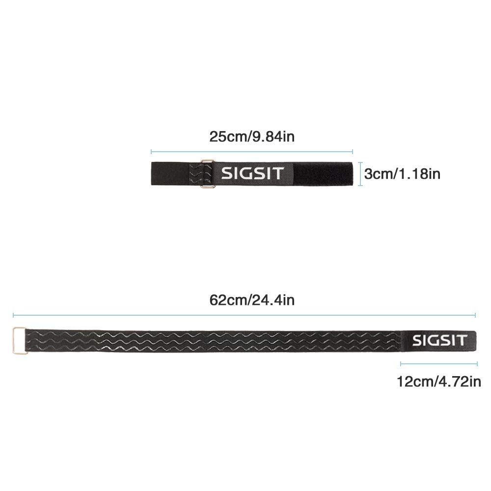 SIGSIT Reusable Bike Wheel Strap Bike Wheel Stabilizer Straps with Innovative Wavy Gel and Durable Hook & Loop - 2 Count