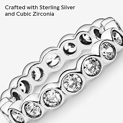 Pandora Jewelry Band of Stones Cubic Zirconia Ring in Sterling Silver, Size 8.5