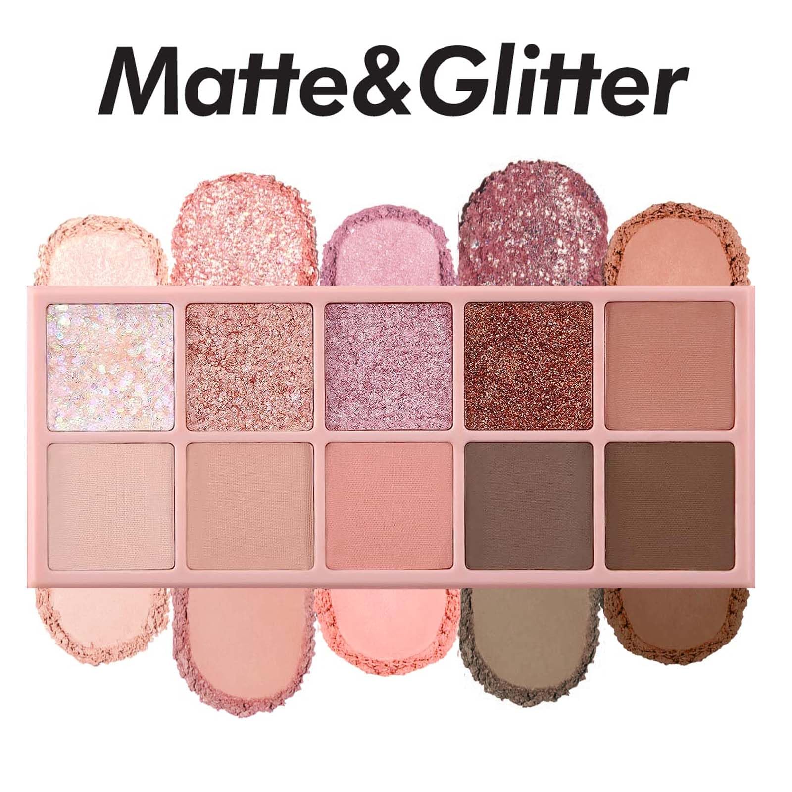 TWLBXMG 10 Colors Eyeshadow Palette Eye Makeup Blendable - Matte Shimmer Glitter Eye Shadow Brown Gold Pink Neutral Nude,High Pigment Long Lasting Naturing-Looking (03#)