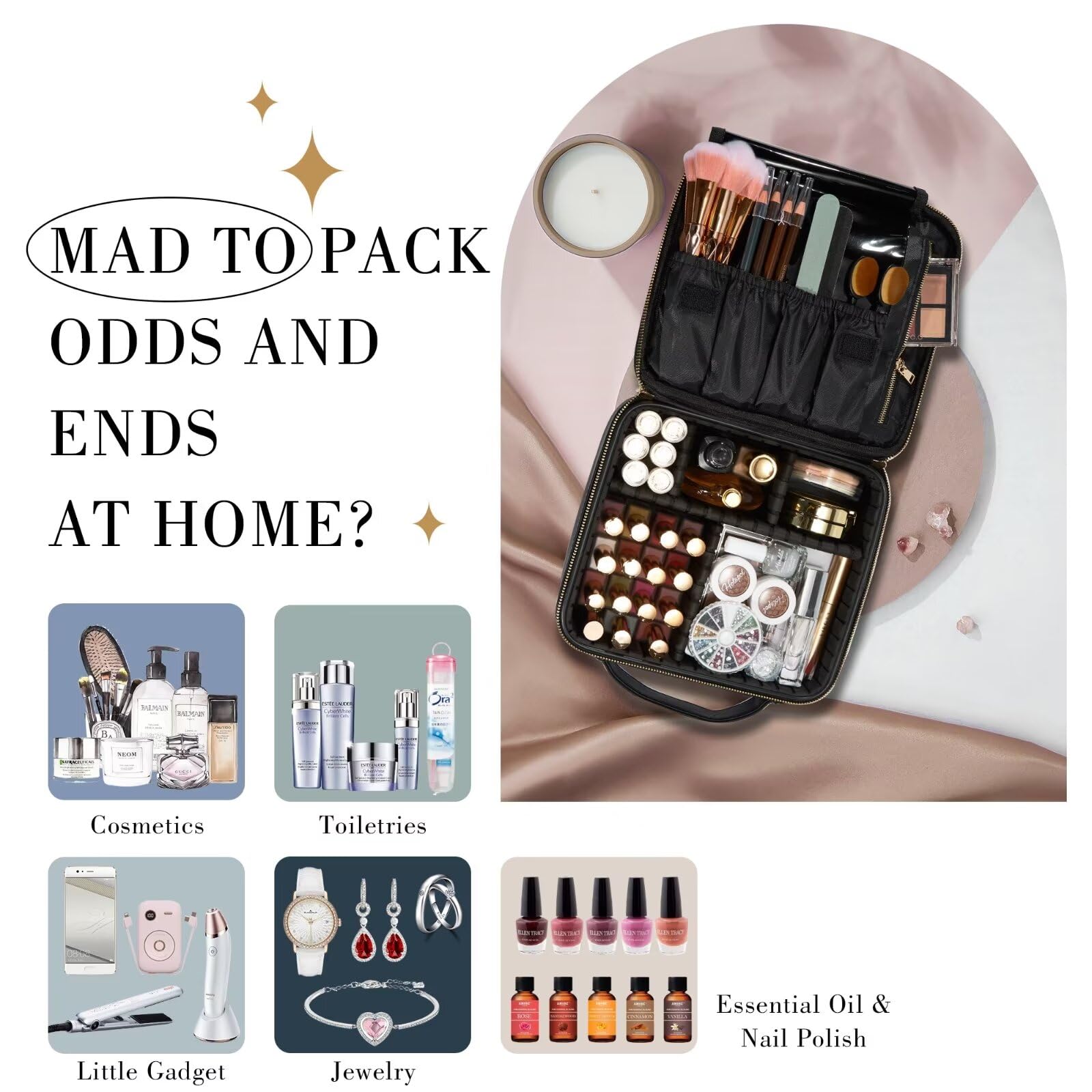 Stagiant Makeup Bag,Travel Makeup Bag, Makeup Organizer Bag for Women,Make up Case Cosmetic Brushes Toiletry Bags,Marble