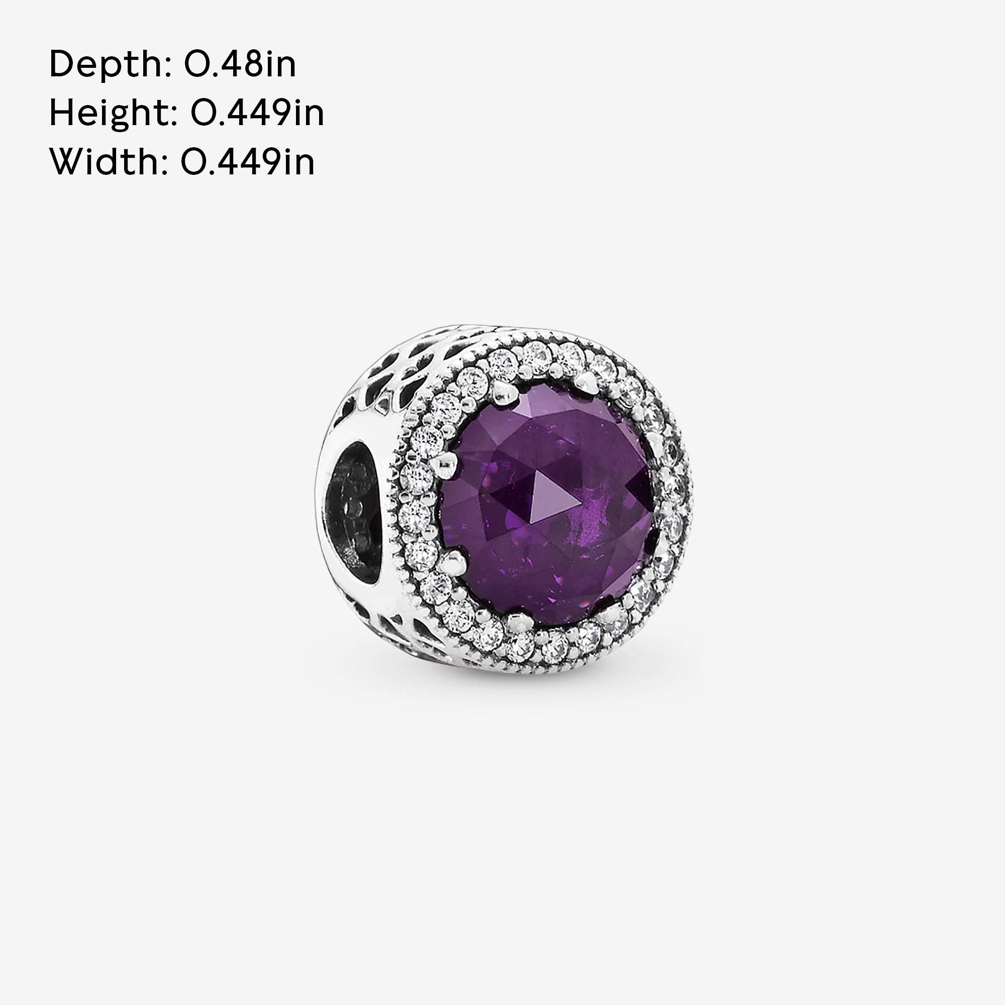 Pandora Jewelry Purple Radiant Hearts Crystal and Cubic Zirconia Charm in Sterling Silver