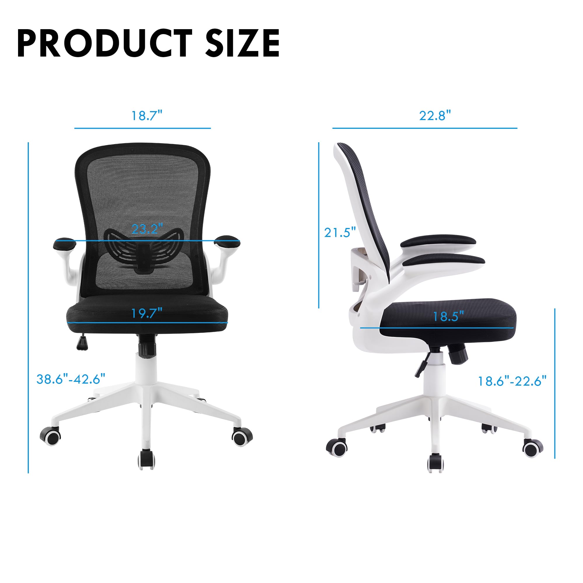 THEETAYY Drafting Chair,Tall Office Chair for Standing Desk, Ergonomic Desk Chairs with Lumbar Support, Adjustable Height Computer Chair with Swivel Task and Flip-up Armrests.