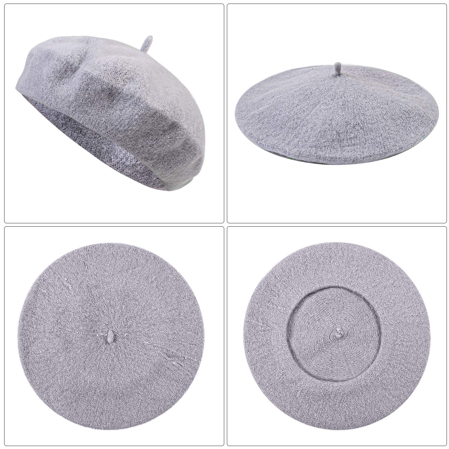 URATOT 4 Pieces Beret Hat for Women Classic Solid Color French Style Beanie Winter Cap