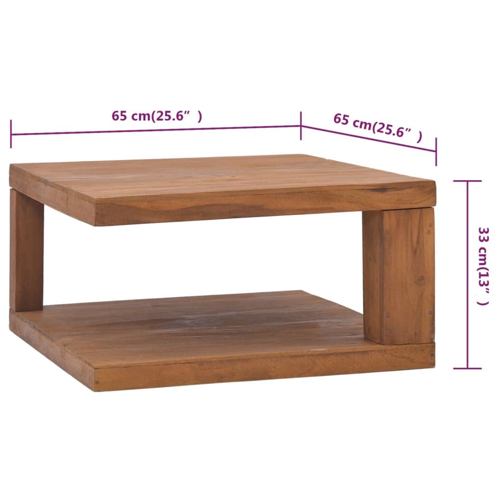 QJBSAVVA Coffee Table 25.6"x25.6"x13" Solid Teak Wood,Bedside Tables Side Tables End Tables Entrance Tables Suitable for Meeting Rooms, Reception Rooms, Offices
