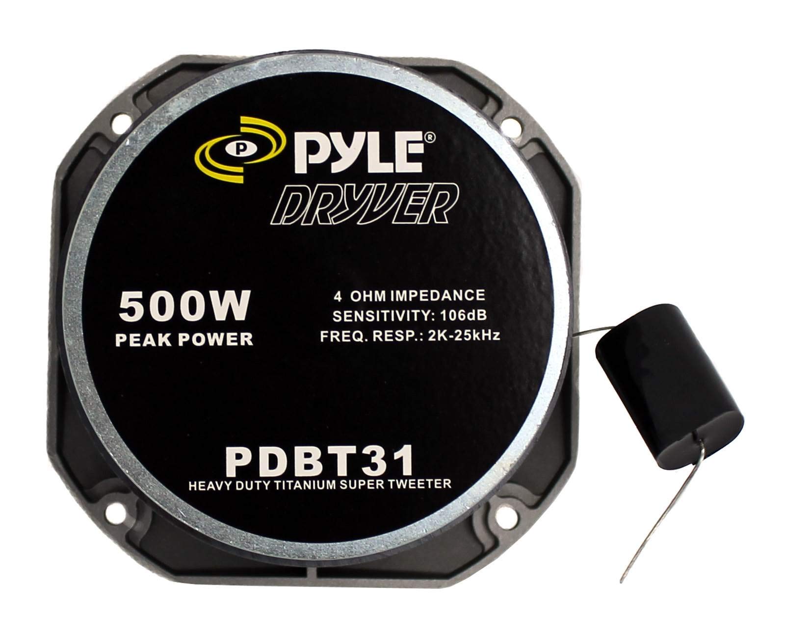 Pyle PDBT3 1.5 Inch 500 Watt 4-Ohm Titanium Super Car Audio Tweeter (3 Pack)